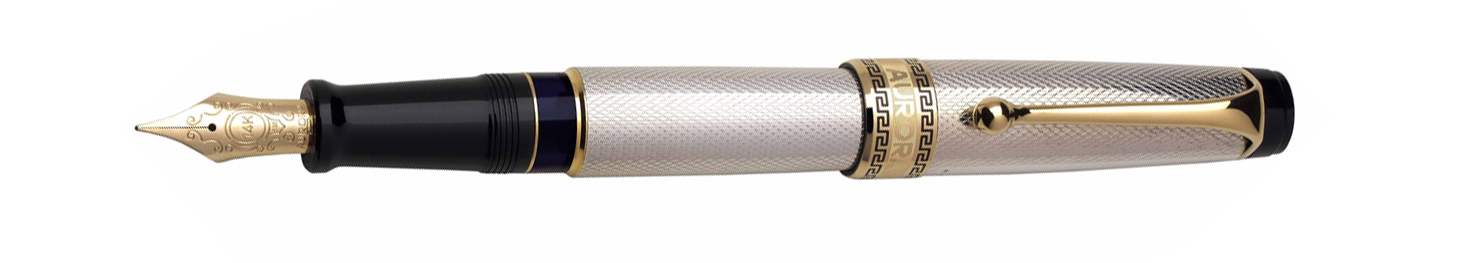 Aurora Optima Silver Solid Silver Fountain Pen