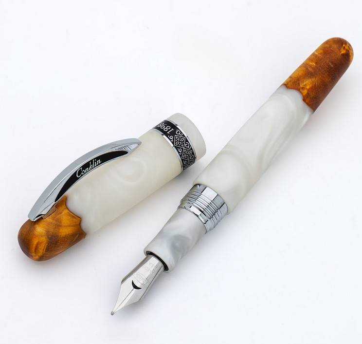 Conklin Spectra Fusion White Chrome Fountain Pen