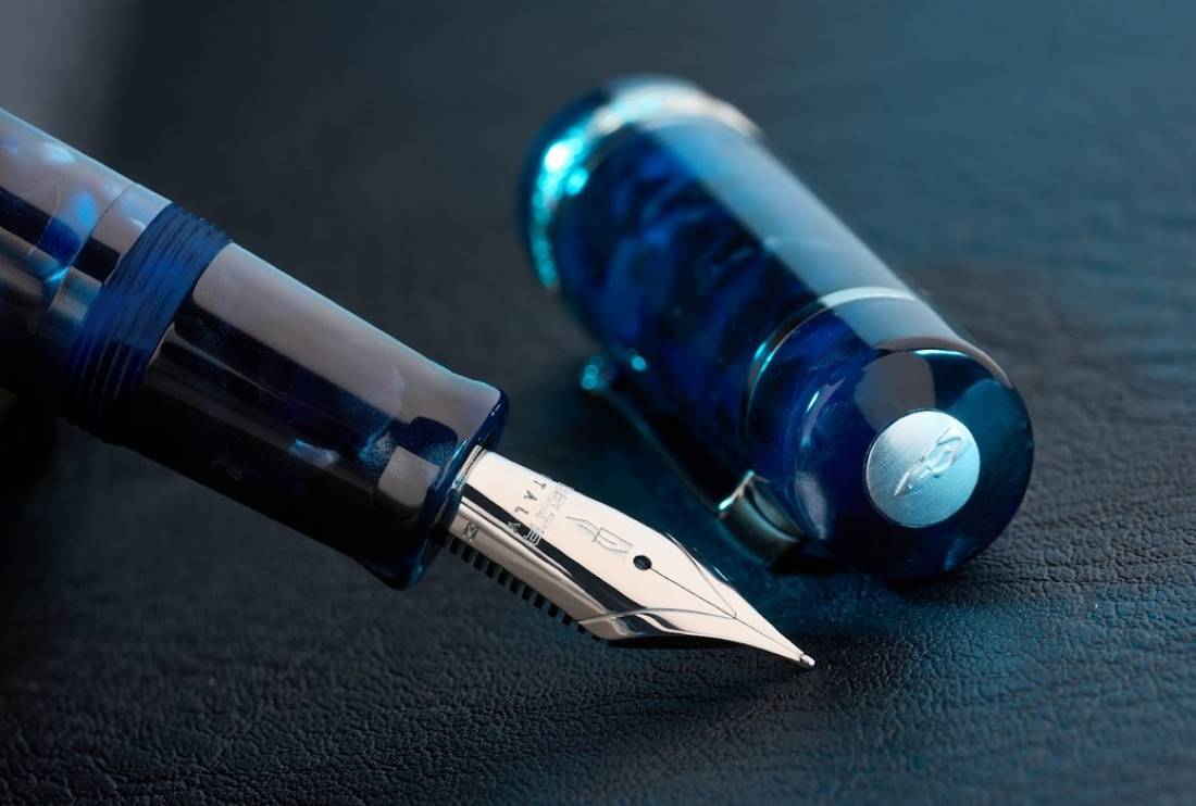 Delta Delta Reservoir 2.0 Blue Grey Mother of Perl Fountain Pen SALE
