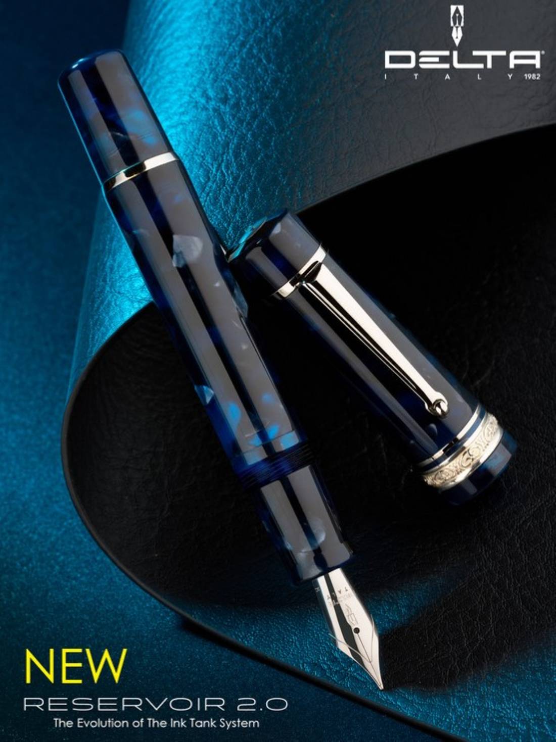 Delta Delta Reservoir 2.0 Blue Grey Mother of Perl Fountain Pen SALE