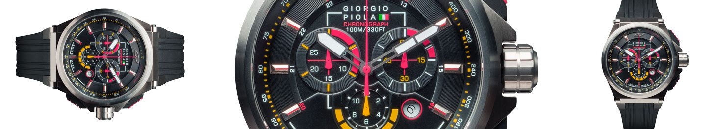 Giorgio Piola Watch STRAT-3 - BLACK LTD SPORT CHRONO WATCH