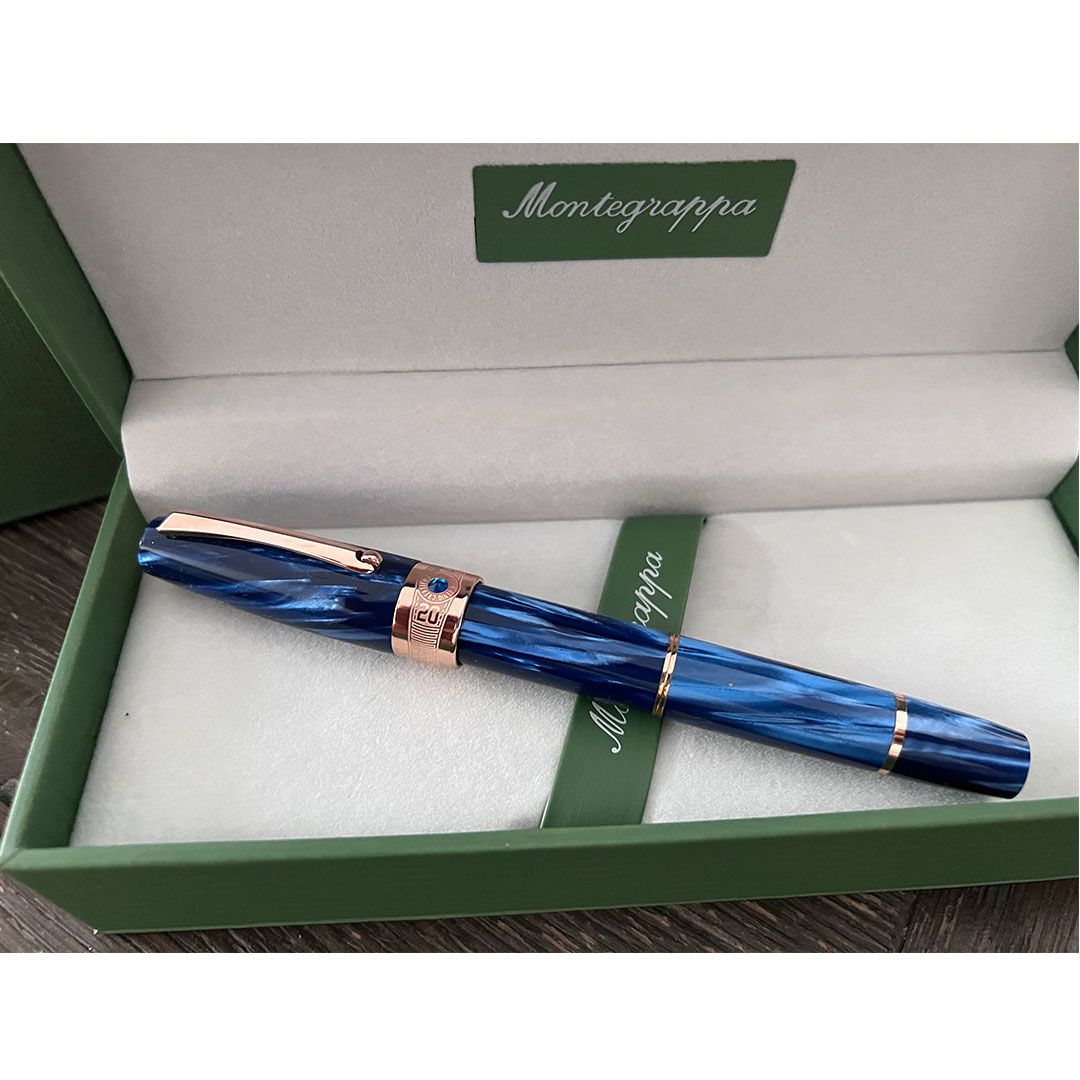 Montegrappa Legacy Extra Grande Celluloid Blue Fountain Pen