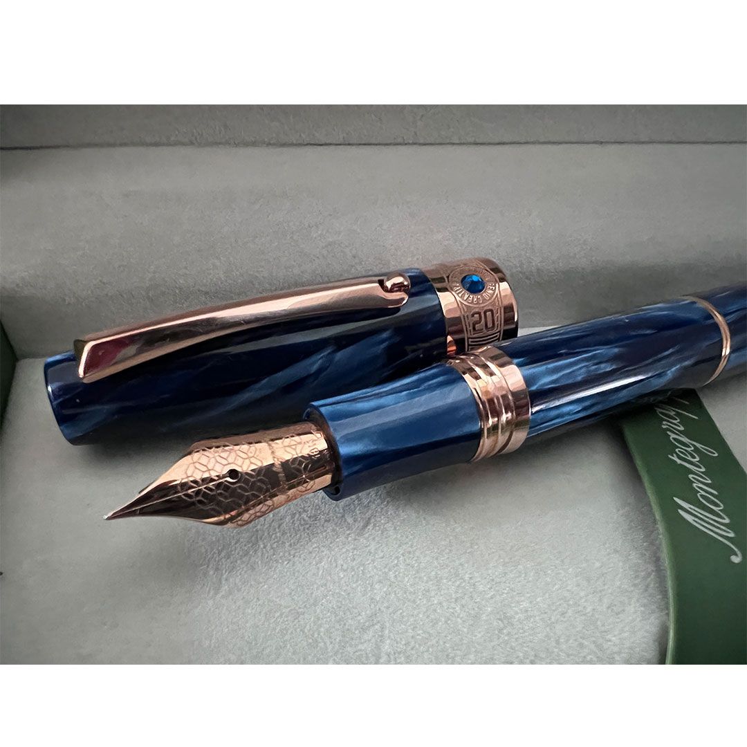 Montegrappa Legacy Extra Grande Celluloid Blue Fountain Pen