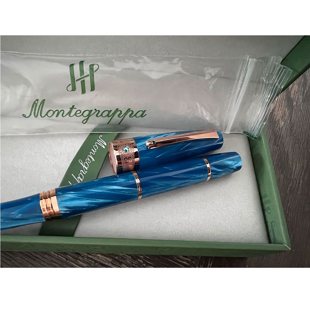 Montegrappa Legacy Extra Grande Celluloid Turquoise Fountain Pen
