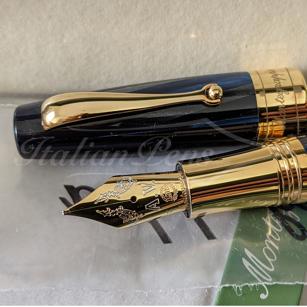 Montegrappa Extra A Vespucci Butterfly Gold Trim Celluloid Fountain Pen
