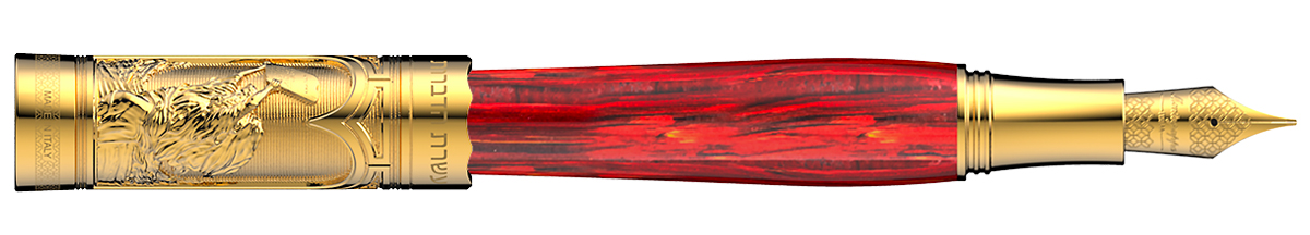 Ten Commandments Red Vermeil Fountain Pen