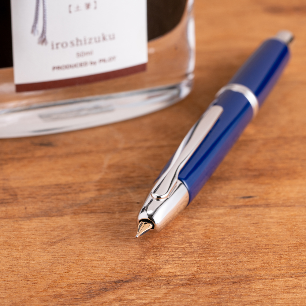 Pilot Vanishing Point Blue Rhodium Fountain Pen