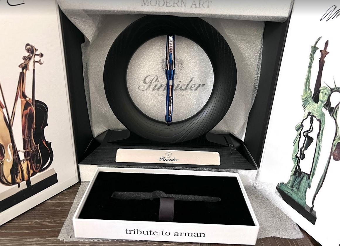 Pineider Arman Blue Trilogy Rose Gold Trim Limited Edition 88 Fountain Pen