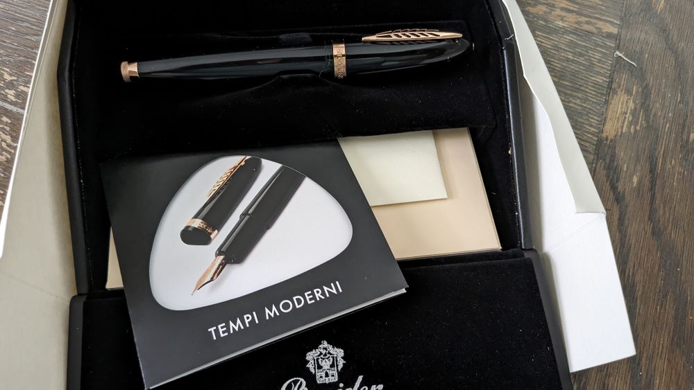 Pineider Modern Time Black/Rosegold Fountain Pen SALE