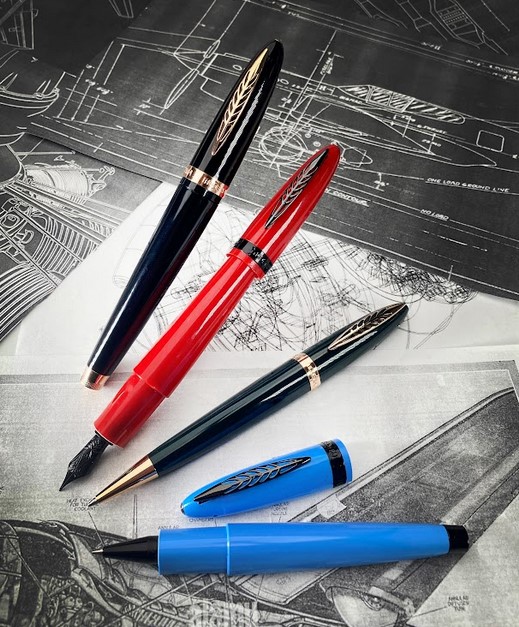 Pineider Modern Time Ocean Blue Fountain Pen SALE