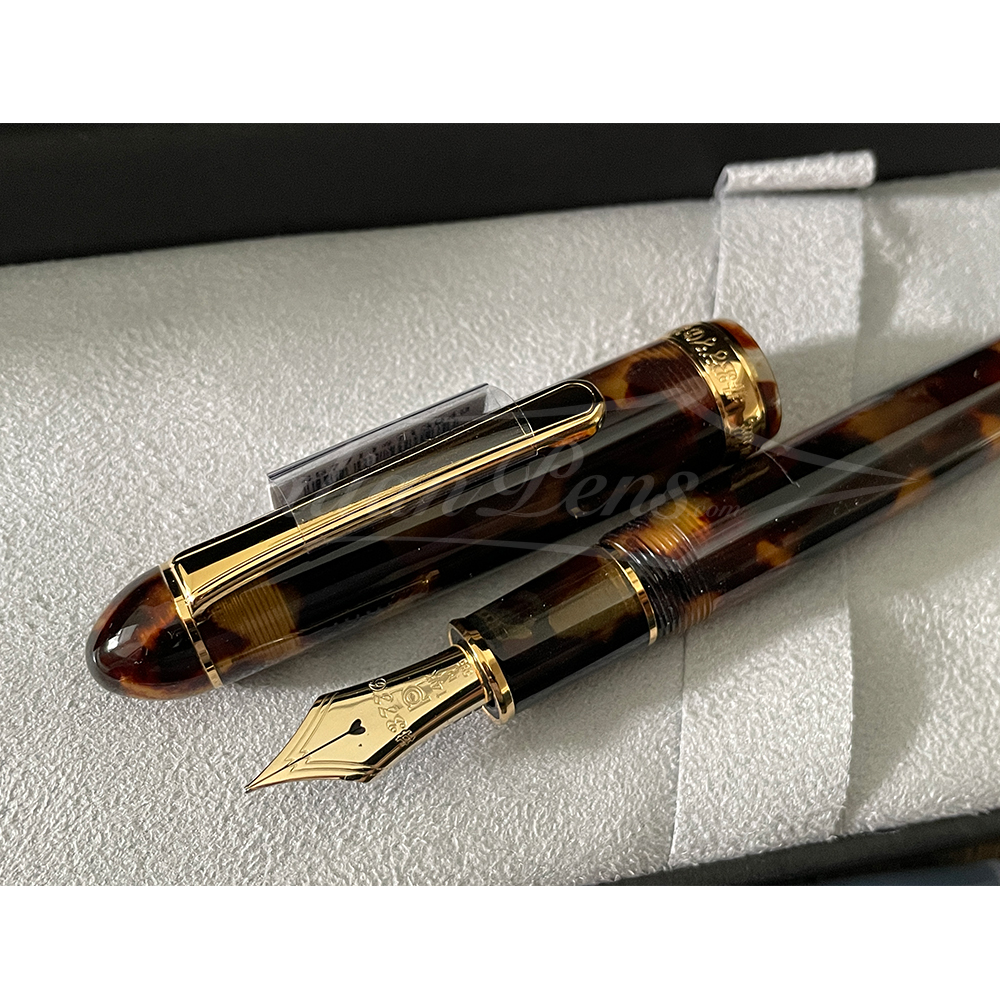 Platinum 3776 Celluloid Tortoise Gold Trim Fountain Pen