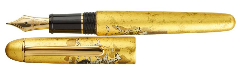 Platinum 3776 Gold Leaf Fujin Raijin (Wind God & Thunder God) Fountain Pen