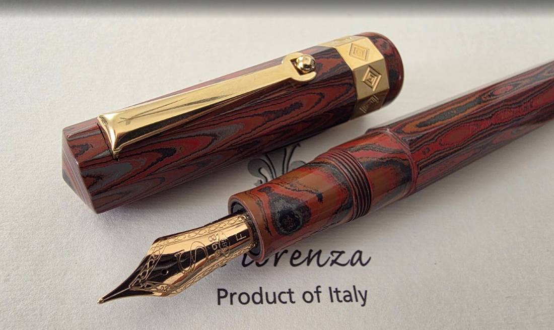 Santini Italia Nonagon Crane Ebonite Ltd Edition Fountain Pen
