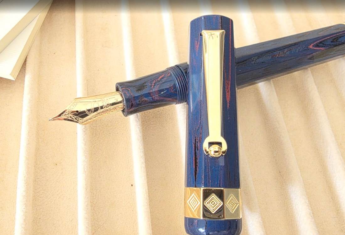 Santini Italia Nonagon Midnight Ebonite Oversized Ltd Edition Fountain ...