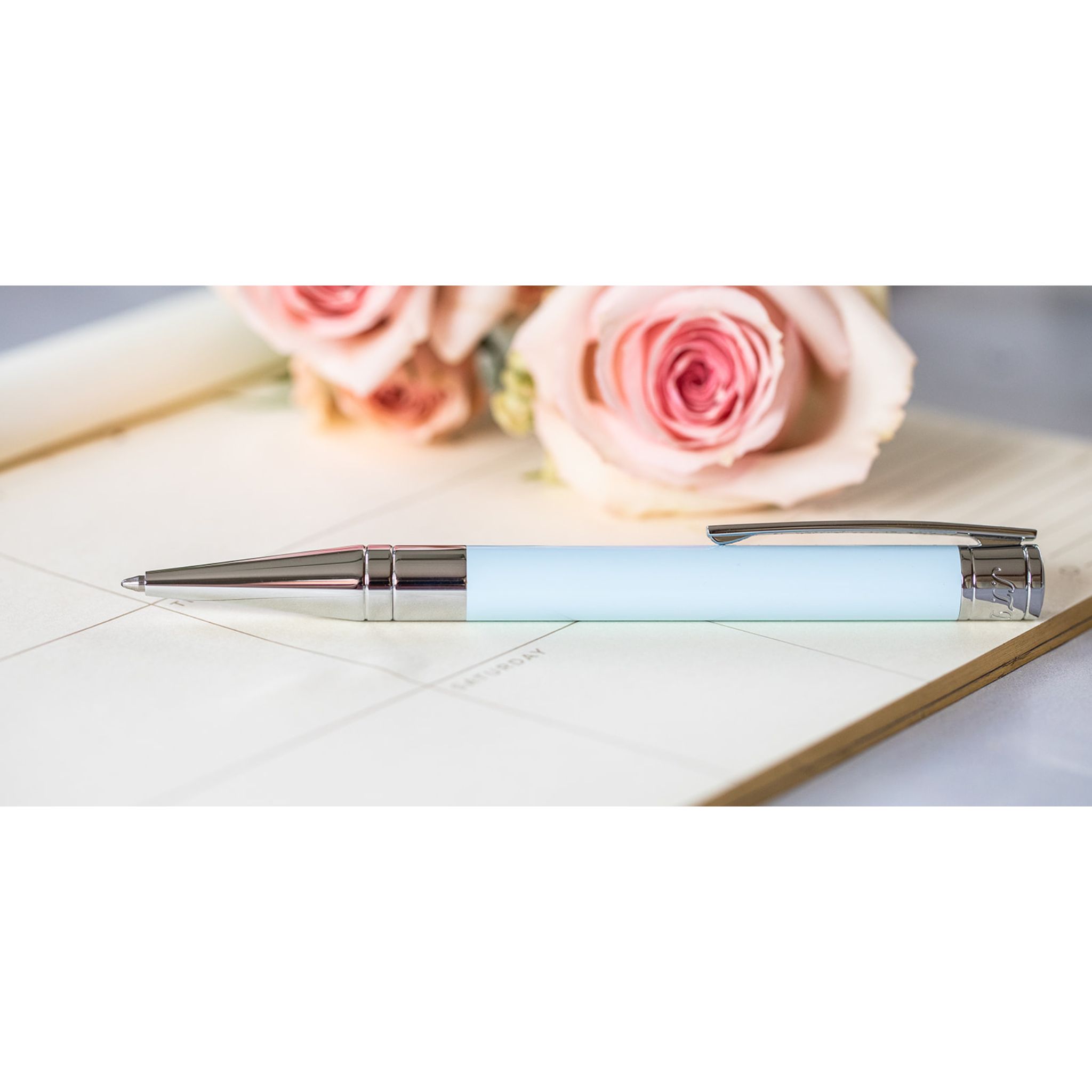 S.T. Dupont D-Initial Pastel Blue with palladium trims Ballpoint