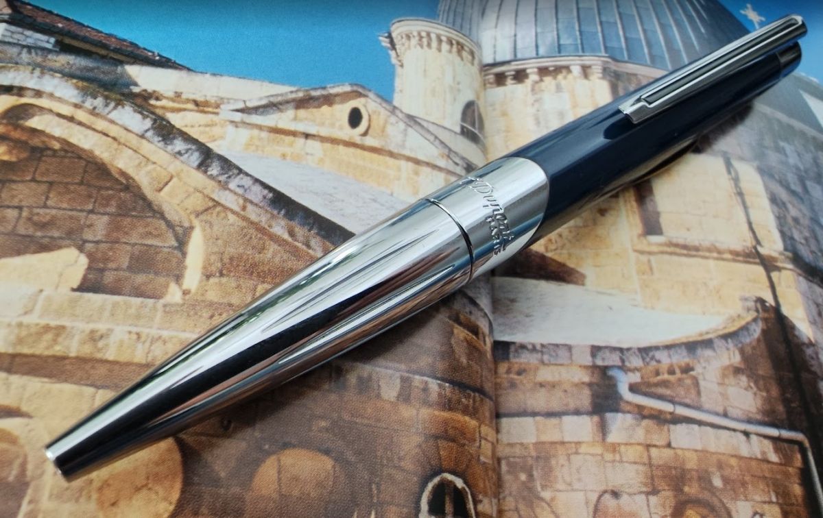 S T Dupont Defi Millenium Shiny Blue with Chrome Trim Ballpoint SALE