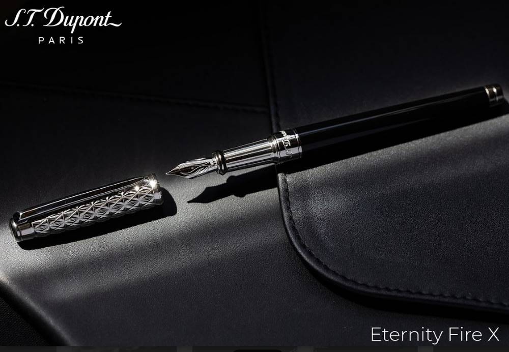 S.T. Dupont Fire X Line D Eternity Duo Black/Palladium Rollerball #422070M