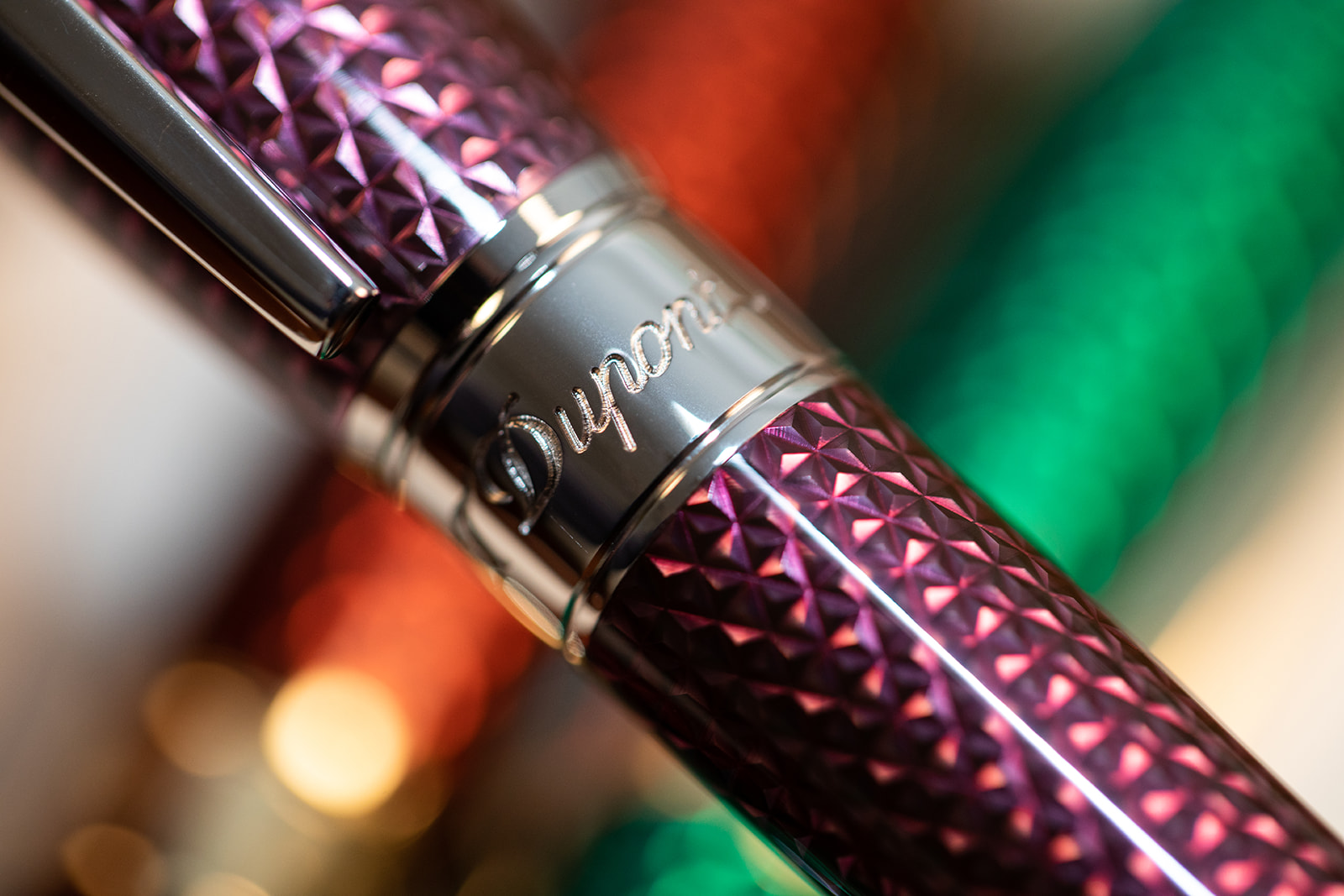 S.T. Dupont Firehead Guilloche Line D Large Amethyst Fountain Pen ...