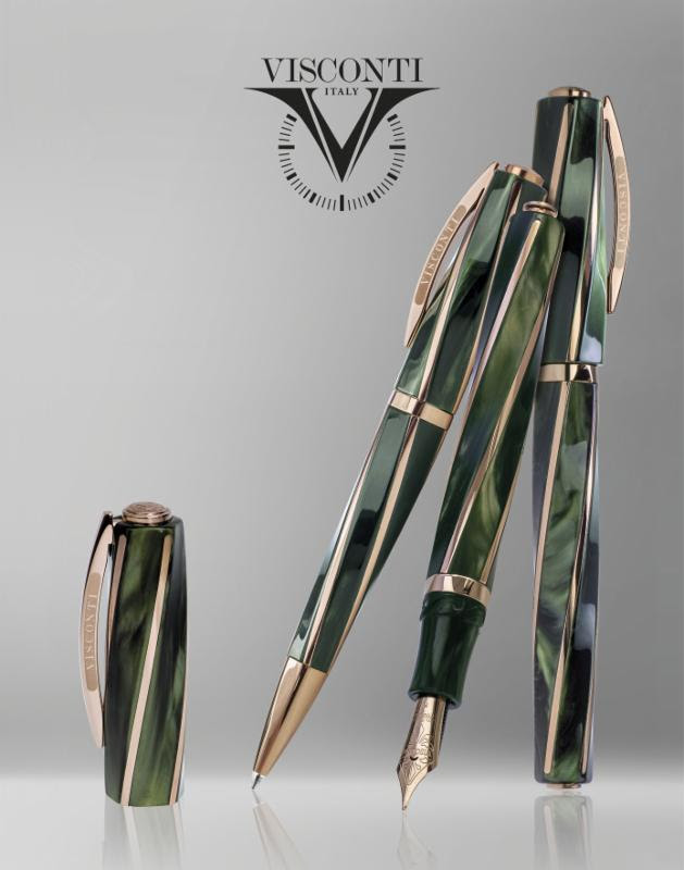 Visconti Divina Elegance Collection Pearlescent Green/Bronze & Gold ...